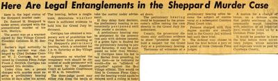 "54/08/05 Here are Legal Entanglements in Sheppard Murder Case" by ...