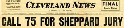 "54/09/23 Call 75 for Sheppard duty" by Cleveland News