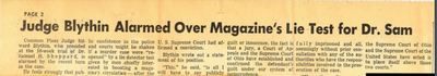 "57/07/22 Judge Blythin Alarmed Over Magazine's Lie Test for Dr. Sam ...